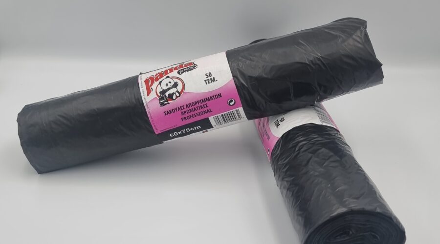 Σακούλες απορριμμάτων 60x75cm μπεζ ή μαύρες 1000τεμ – Panda
